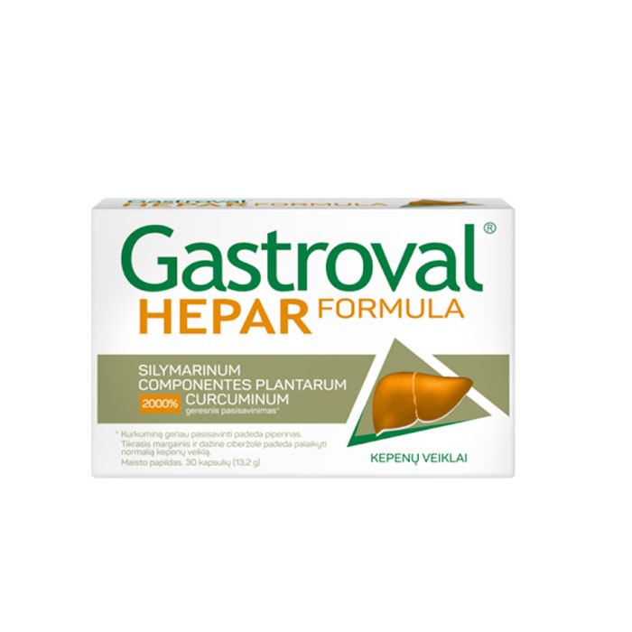 ГАСТРОВАЛ ХЕПАР ФОРМУЛА капсули 30 броя / GASTROVAL HEPAR FORMULA ...
