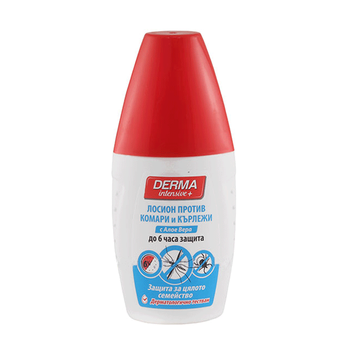 ДЕРМА ИНТЕНЗИВ ПЛЮС ЛОСИОН ПРОТИВ КОМАРИ И КЪРЛЕЖИ С АЛОЕ ВЕРА 50 мл ...