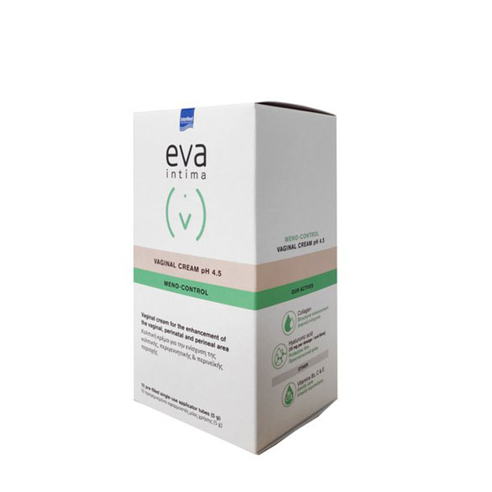 ЕВА ИНТИМА ВАГИНАЛЕН КРЕМ pH 4,5 КОНТРОЛ НА МЕНОПАУЗАТА 5 гр. 10 броя ...