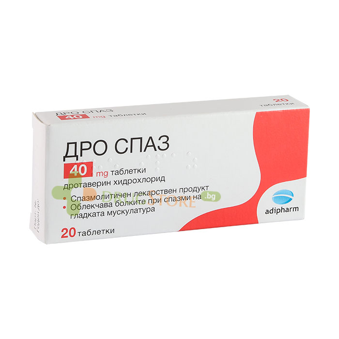 ДРО СПАЗ таблетки 40 мг 20 броя / ADIPHARM DRO SPAZ | Drugstore BG