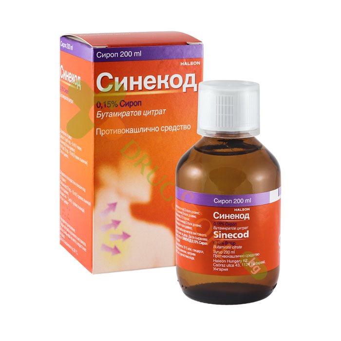 СИНЕКОД 7.5 мг / 5 мл сироп 200 мл / HALEON SINECOD | Drugstore BG