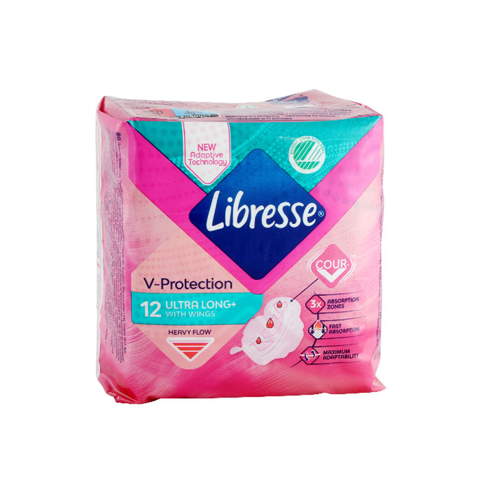 ДАМСКИ ПРЕВРЪЗКИ УЛТРА ЛОНГ 12 броя / LIBRESSE V-PROTECTION ULTRA LONG+ ...