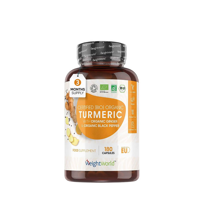 КУРКУМА С ДЖИНДЖИФИЛ И ЧЕРЕН ПИПЕР капсули 180 броя Weight World Turmeric With Ginger And