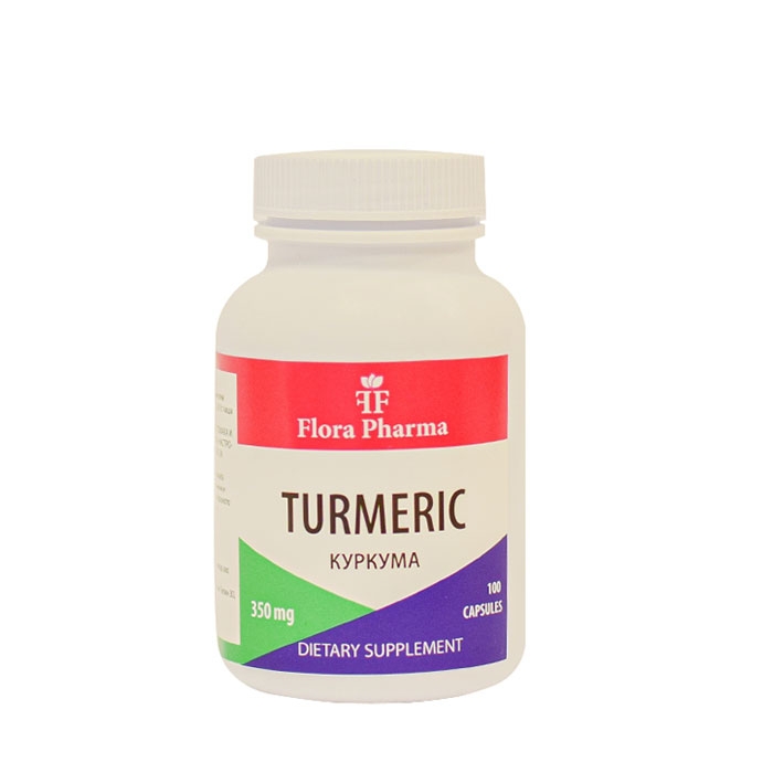 ФЛОРА ФАРМА КУРКУМА капсули 350 мг. 100 броя / FLORA PHARMA TURMERIC ...