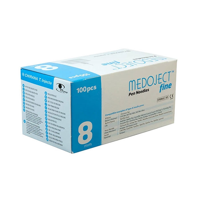 ИГЛИ ЗА ИНСУЛИНОВИ ПИСАЛКИ MEDOJECT FINE 31G 8 мм. 100 броя / MEDOJECT ...