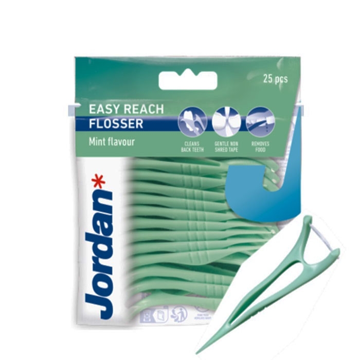 ДЖОРДАН КОНЕЦ ЗА ЗЪБИ И КЛЕЧКА 25 броя / JORDAN EASY REACH FLOSSER ...