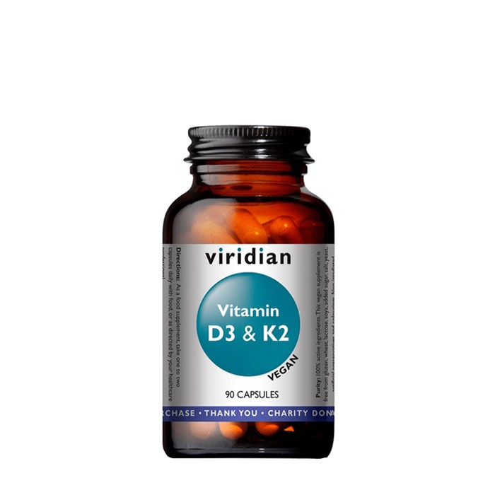 ВИТАМИН D3 + K2 капсули 90 броя / VIRIDIAN VITAMIN D3 + K2 | Drugstore BG