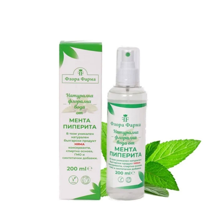 ФЛОРА ФАРМА НАТУРАЛНА ФЛОРАЛНА ВОДА ОТ МЕНТА ПИПЕРИТА 200 мл. / FLORA ...