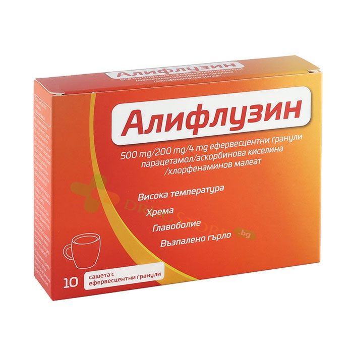 АЛИФЛУЗИН саше 500 мг/200 мг/4 мг 10 броя / NATUR PRODUKT ALIFLUSIN ...