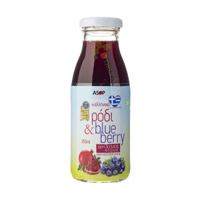 АСОП СОК ОТ НАР И СИНЯ БОРОВИНКА 250 мл / ASOP POMEGRANATE & BLUEBERRY ...