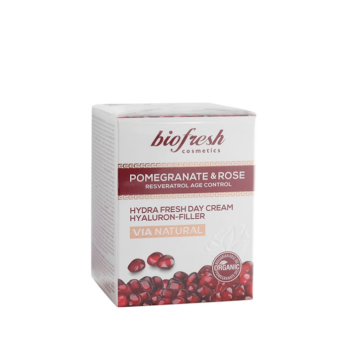 БИОФРЕШ VIA NATURAL POMEGRANATE & ROSE НЕЖЕН ХИДРАТИРАЩ ДНЕВЕН КРЕМ ЗА ...