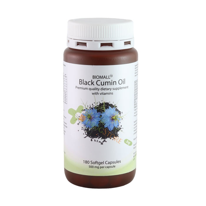 БИОМОЛ МАСЛО ОТ ЧЕРЕН КИМИОН капсули 180 броя / BIOMALL BLACK CUMIN OIL ...