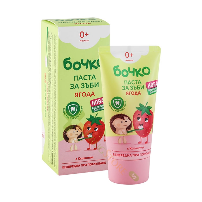 ПАСТА ЗА ЗЪБИ ЗА БЕБЕ С АРОМАТ НА ЯГОДА БОЧКО 50 мл / BOCHKO TOOTHPASTE ...