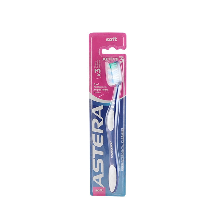 ЧЕТКА ЗА ЗЪБИ АСТЕРА АКТИВ 3 СОФТ / AROMA ASTERA ACTIVE 3 TOOTHBRUSH SOFT | Drugstore BG