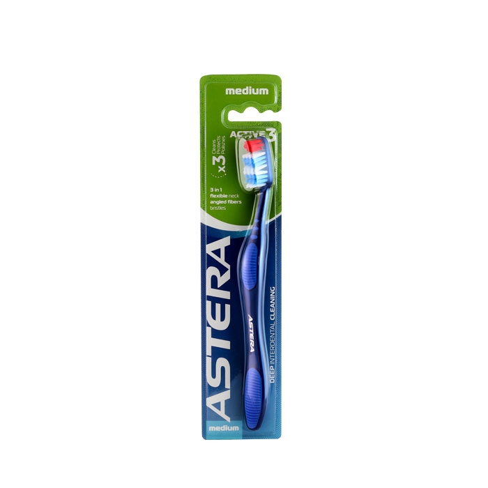 ЧЕТКА ЗА ЗЪБИ АСТЕРА АКТИВ 3 МЕДИУМ / AROMA ASTERA ACTIVE TOOTHBRUSH 3 MEDIUM | Drugstore BG
