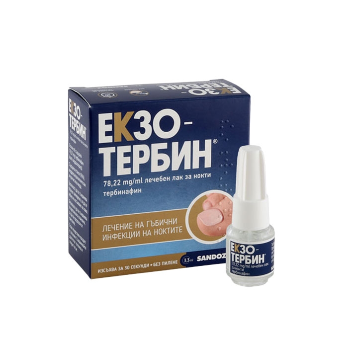 ЕКЗОТЕРБИН лечебен лак нокти 3.3 мл / SANDOZ EXOTERBYN medicated nail ...