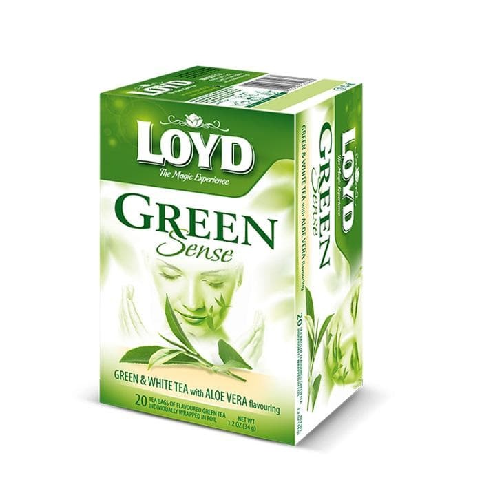 ГРИЙН СЕНС ЗЕЛЕН И БЯЛ ЧАЙ С АЛОЕ ВЕРА филтър 20 бр. / LOYD TEA GREEN ...