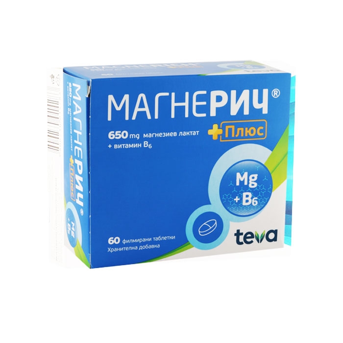 МАГНЕРИЧ ПЛЮС таблетки 60 броя / TEVA MAGNERICH PLUS | Drugstore BG