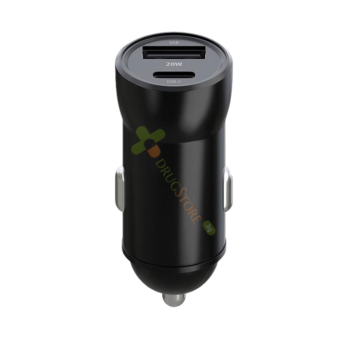 ЗАРЯДНО ЗА КОЛА 12V PD USB + USB-C 20W ЧЕРНО OEM0400335 / MAXLIFE CAR ...