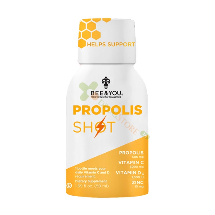 ПРОПОЛИС + ВИТАМИН C + ВИТАМИН D3 + ЦИНК ШОТ 50 мл 12 броя / BEE & YOU ...