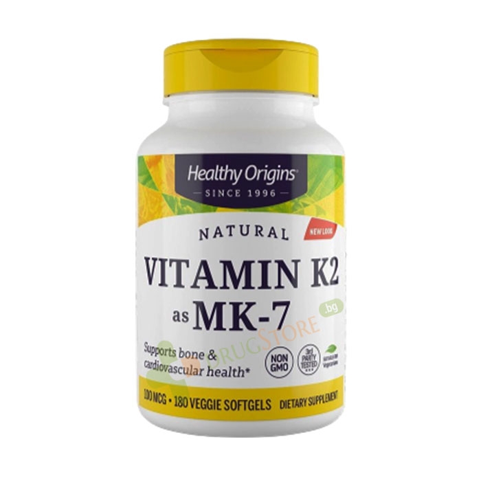 ВИТАМИН K2 капсули 100 мкг 180 броя / HEALTHY ORIGINS VITAMIN K2 ...